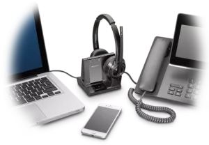 Plantronics HP Poly 8220 Office ANC Wireless UC Stereo DECT Headset, PC ...