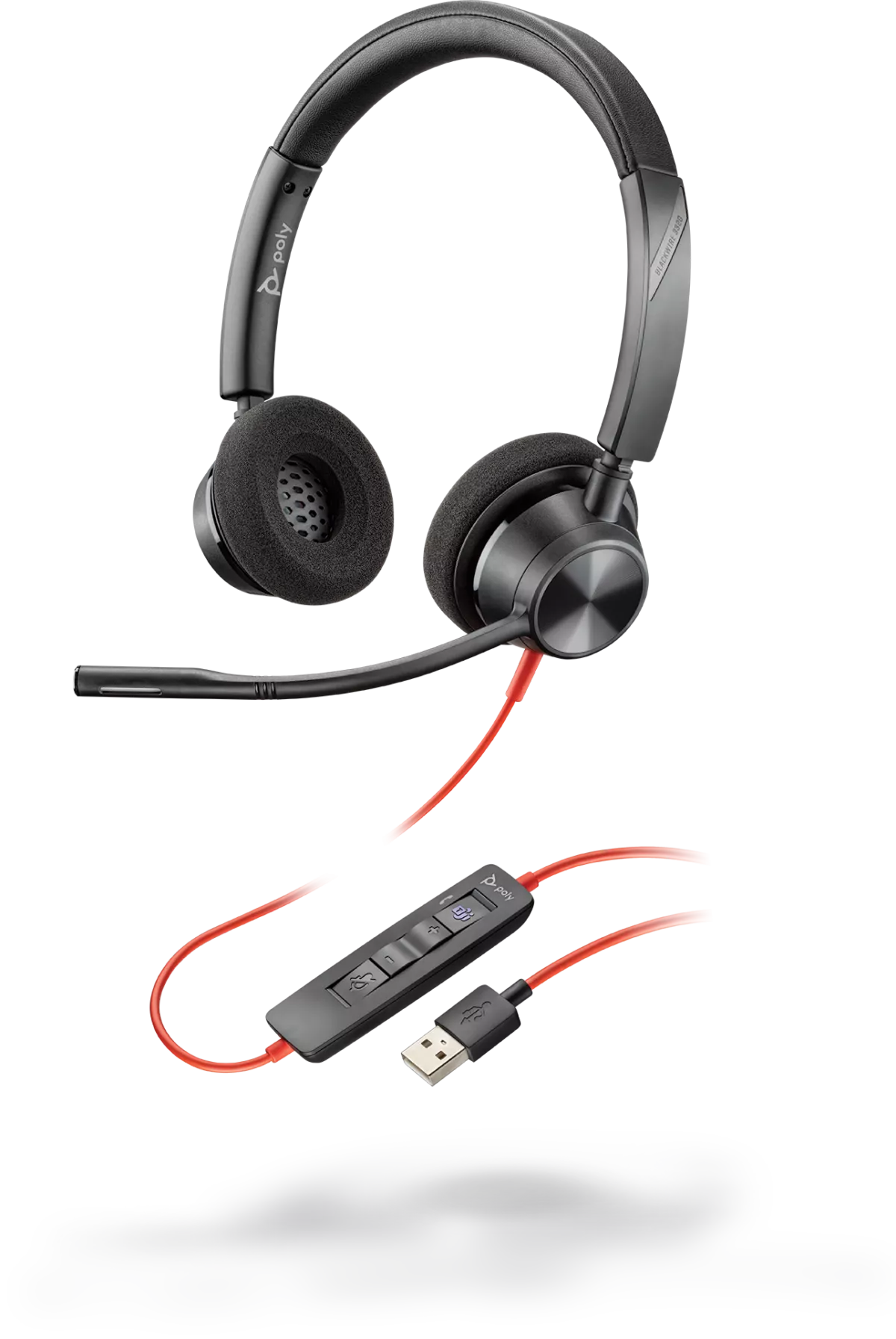 Plantronics HP Poly Blackwire 3320-M Stereo USB-A Corded Headset ...