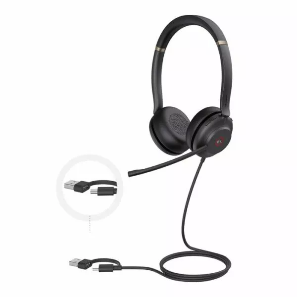 Yealink UH37 Dual UC Stereo USB Wired Headset USB-C/A – Ideal Headsets